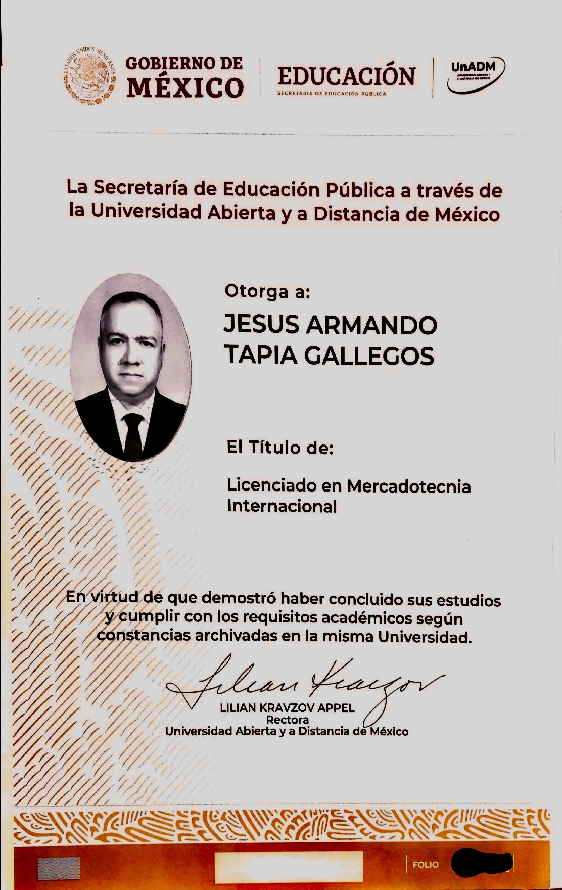 Titulo Profesional – Licenciatura en Mercadotecnia Internacional ...